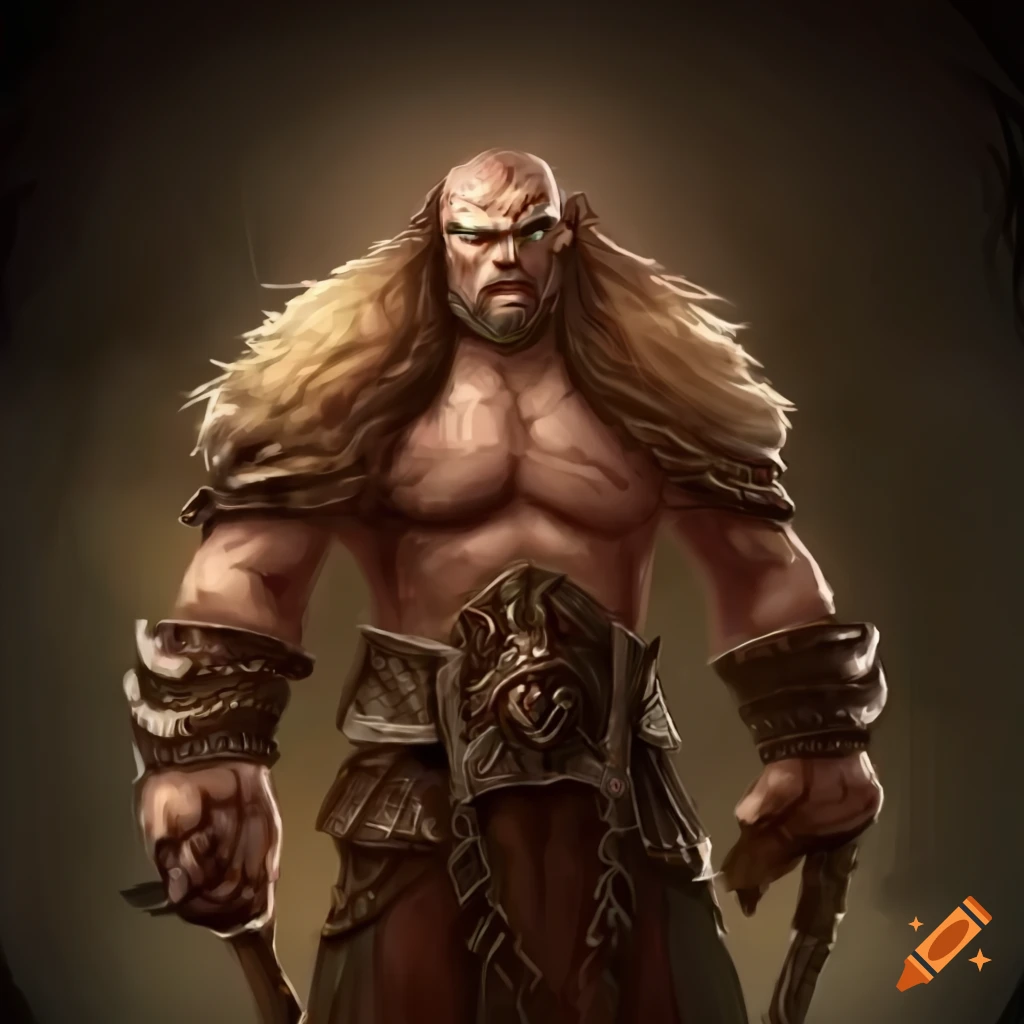 Image of a fierce warrior with green eyes on Craiyon