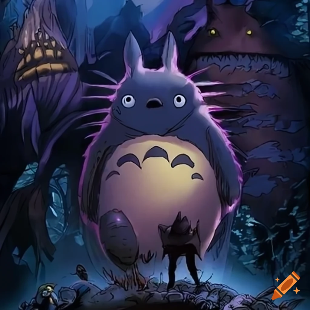 Noir graphic novel style artwork of godzilla, coral angeles garfield ...