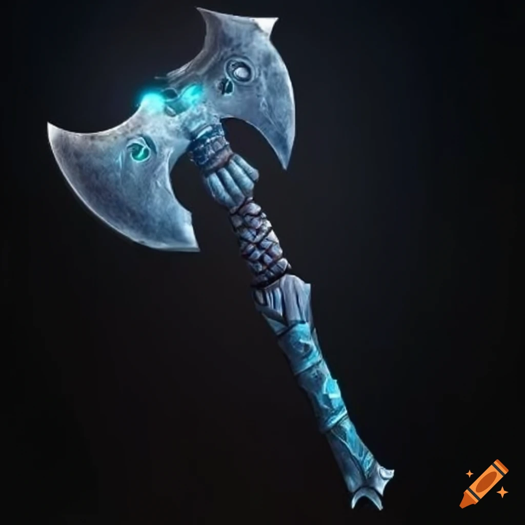 Image of a magic battle axe on Craiyon