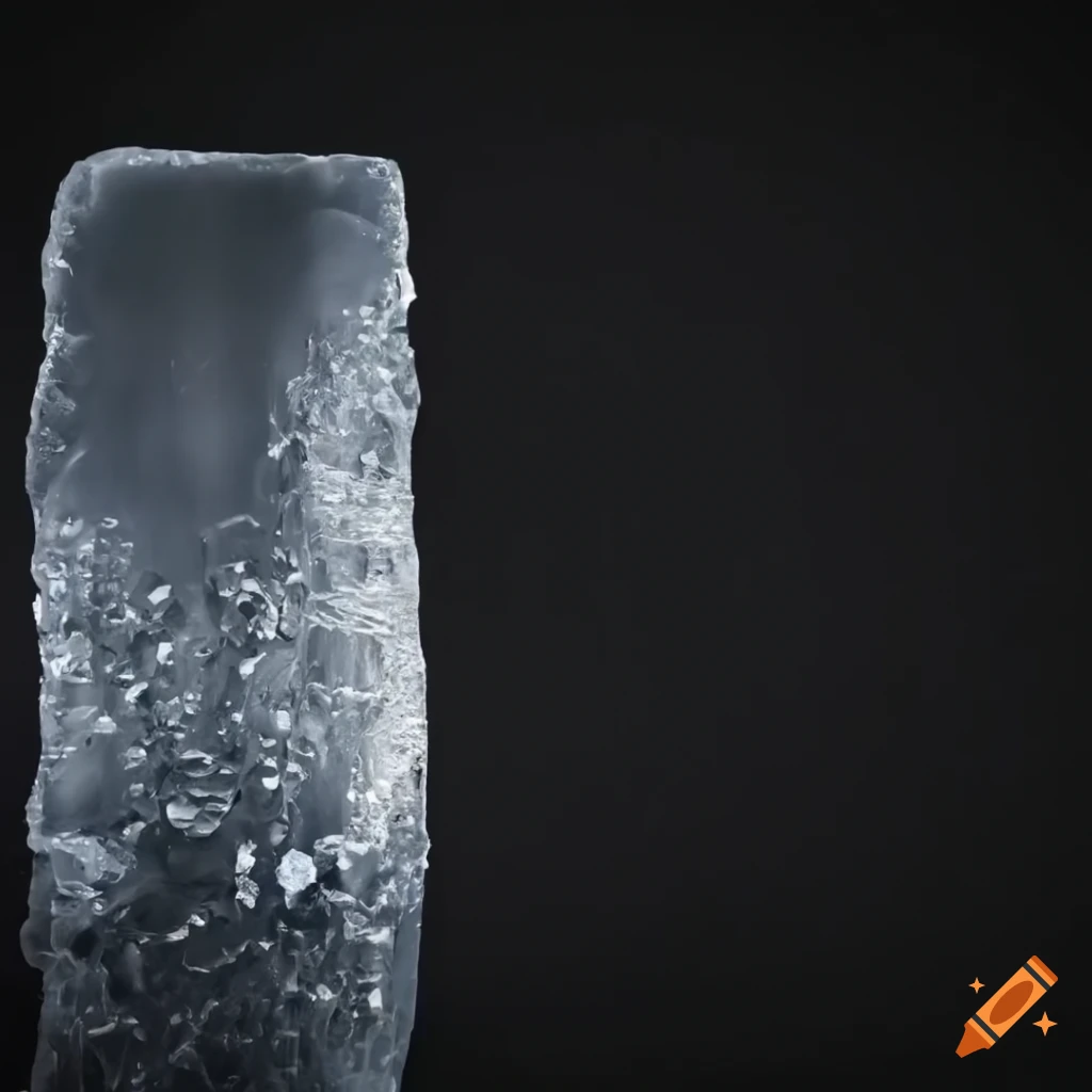 2d ice block wall on black background on Craiyon