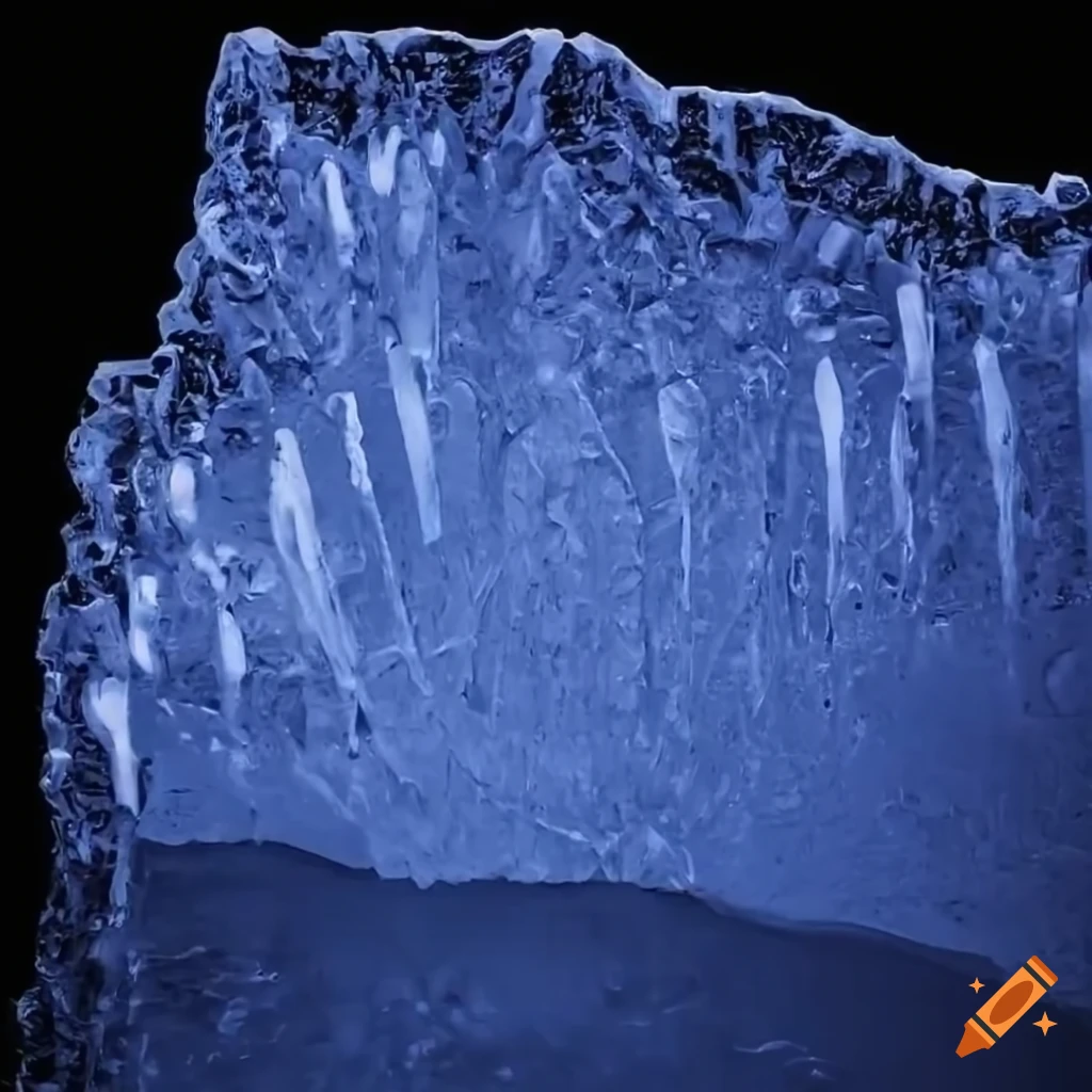 Artistic melting ice columns on black background on Craiyon