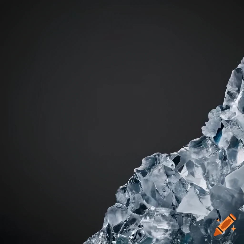 Ice block wall in a dark background on Craiyon