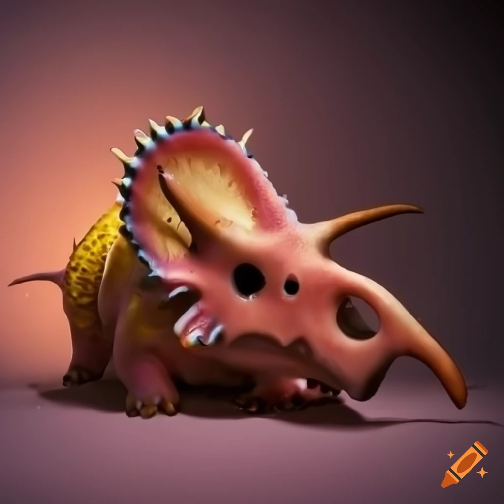 Renoir-style portrait of a triceratops dinosaur on Craiyon