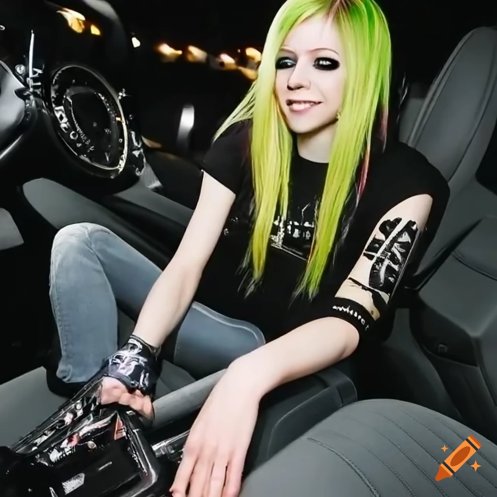 Photo of avril lavigne driving a manual transmission car