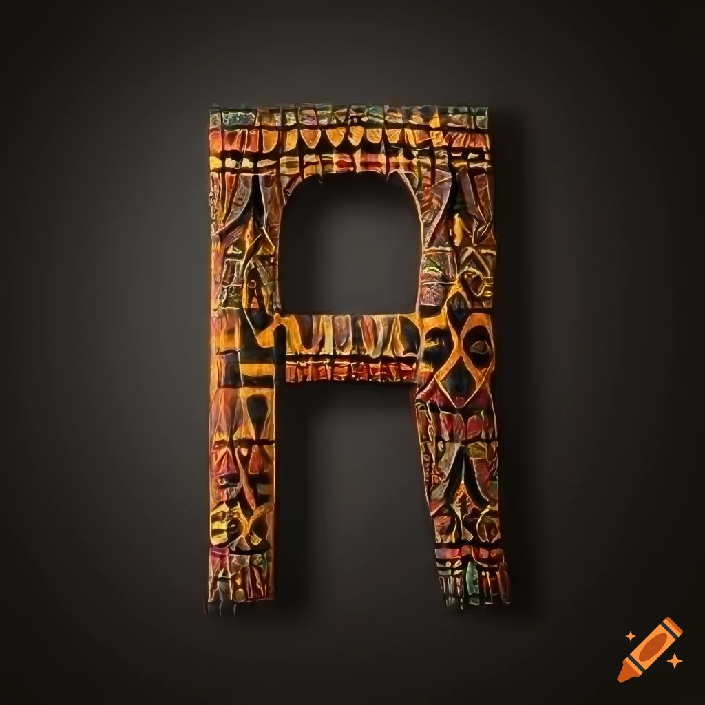 Dramatic African-themed letter A artwork on Craiyon