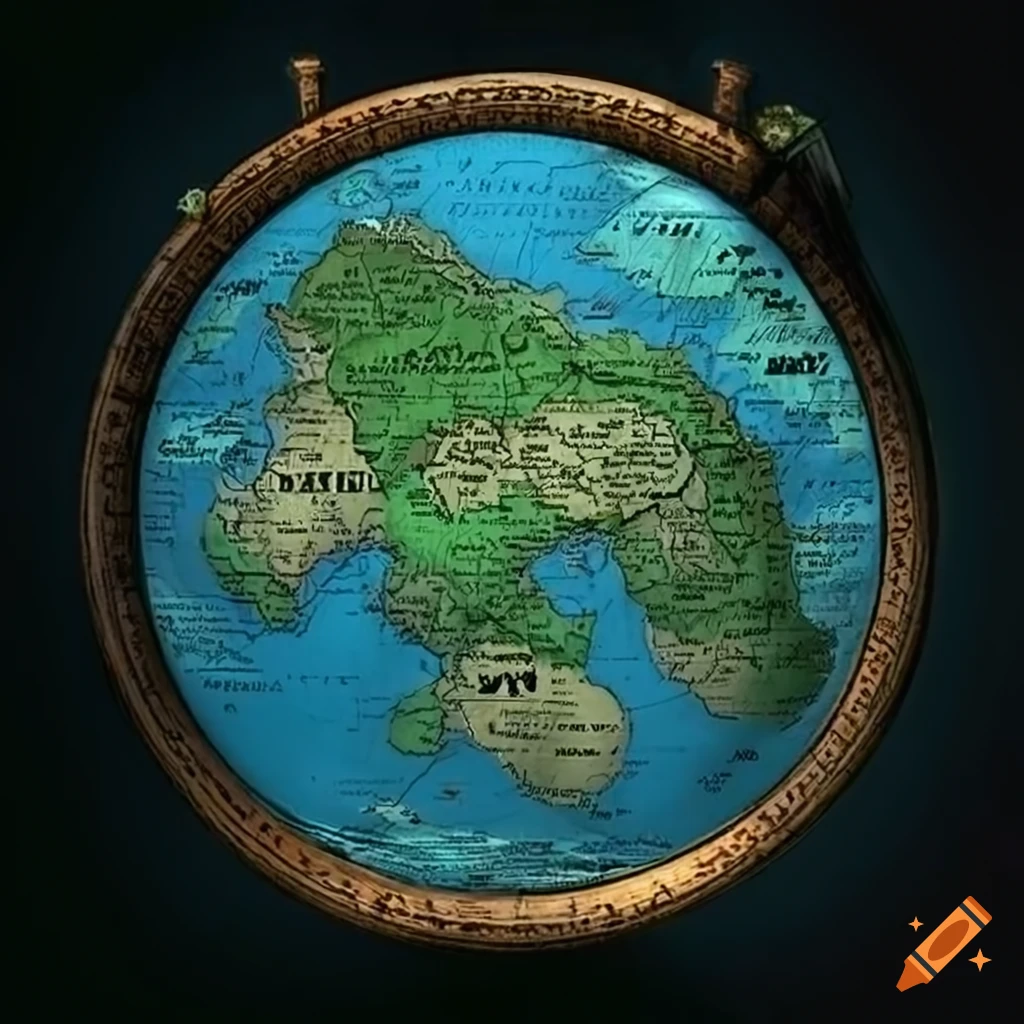 Fantasy map with an archipelago and 3 small continents on Craiyon