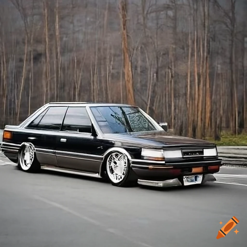 1980s Japanese style photo of a lowered 1988 Toyota Camry on Craiyon