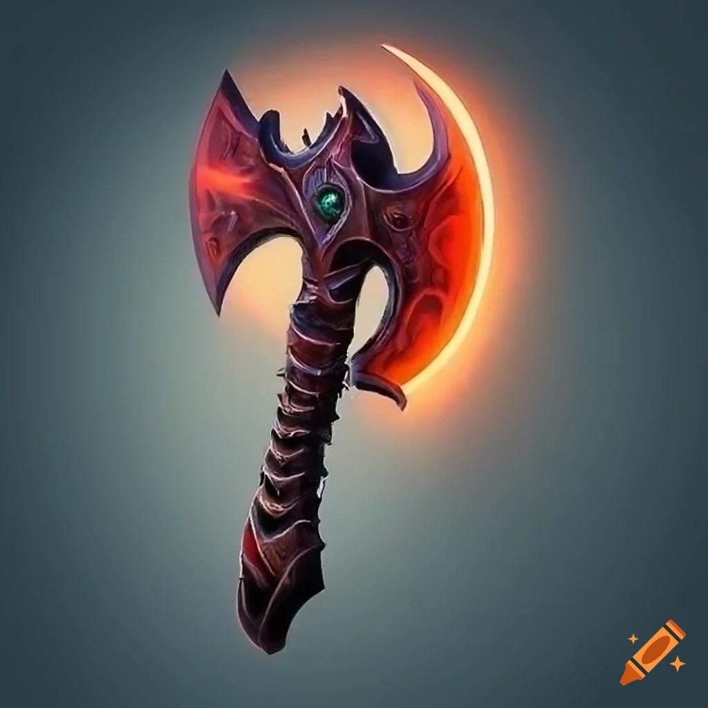 Image of a magic battle axe on Craiyon