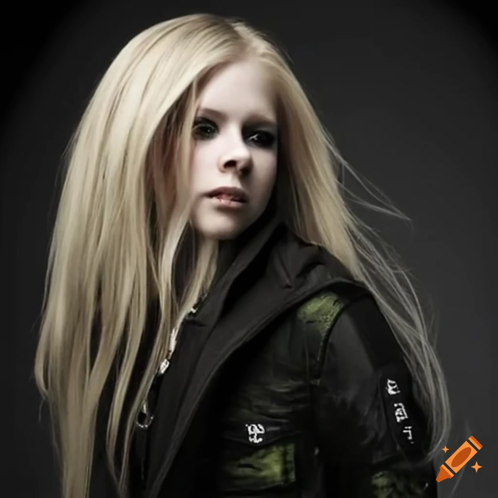 Avril lavigne portraying an elf warrior character on Craiyon
