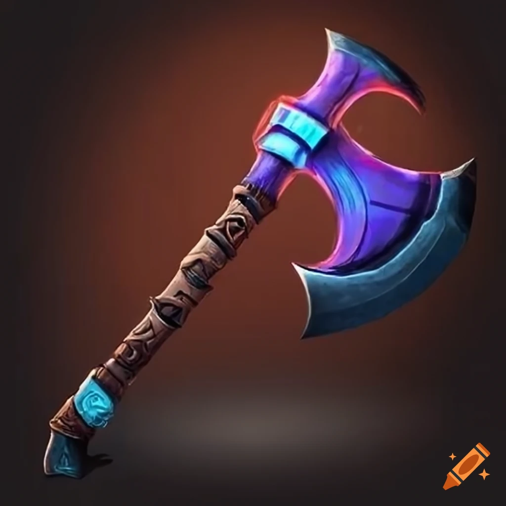 Stylized fantasy axe on Craiyon