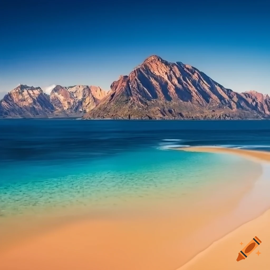 Scenic view of mountains and beach