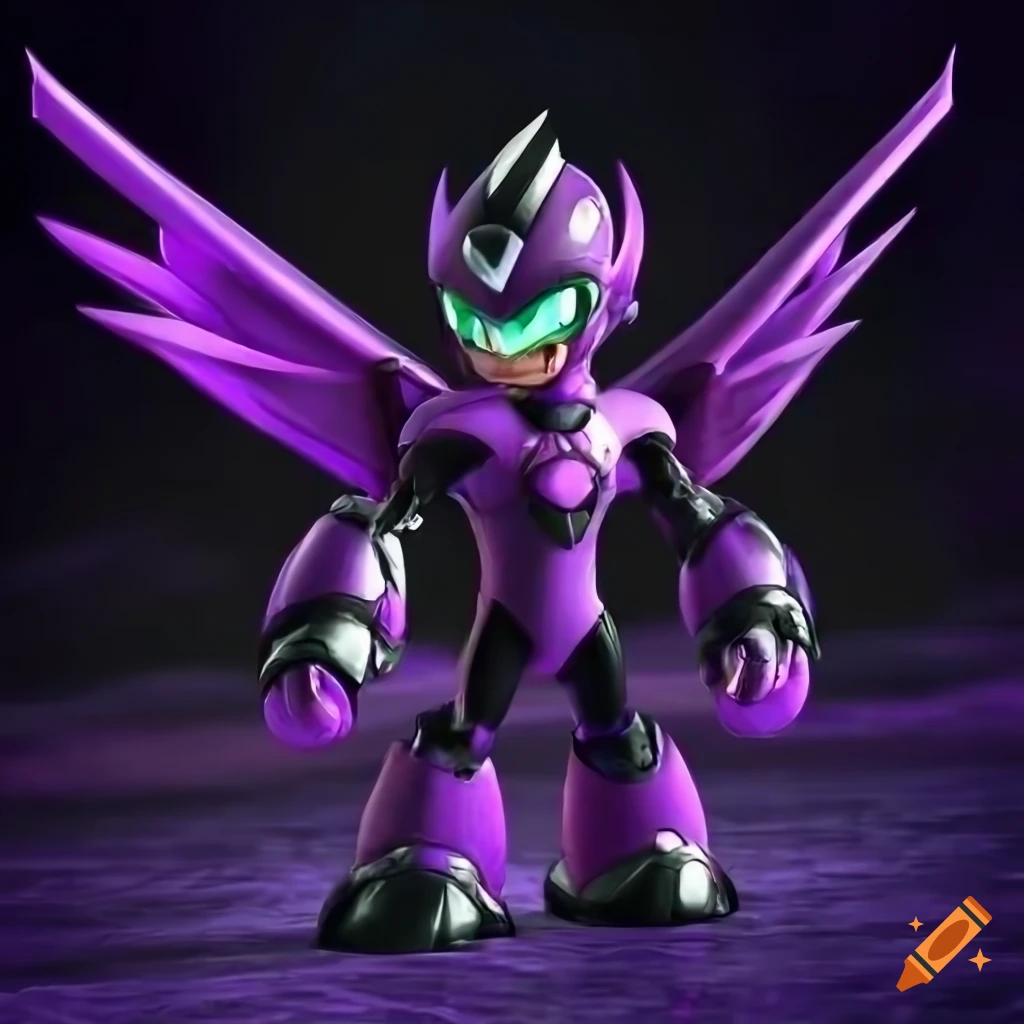 3D render of an evil dragon-themed Megaman villain on Craiyon