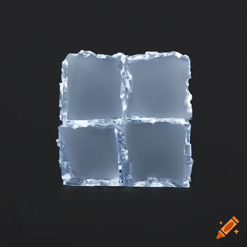 Ice block wall in a black background