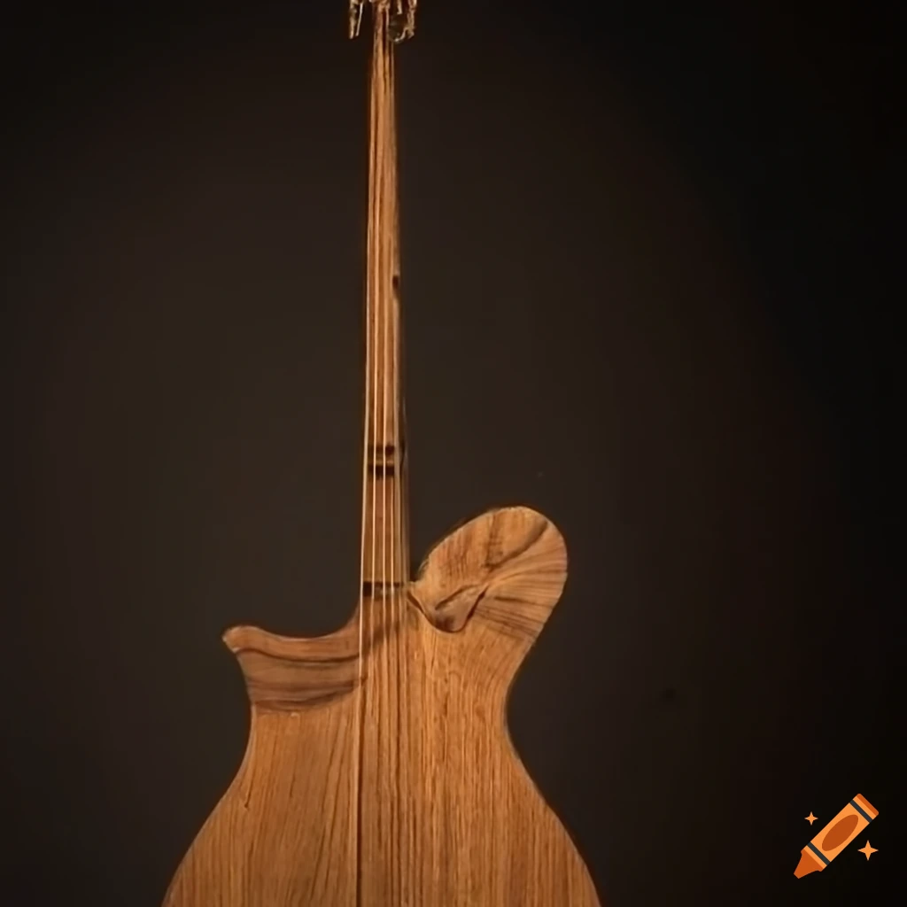 Wooden block with strings and a pickup