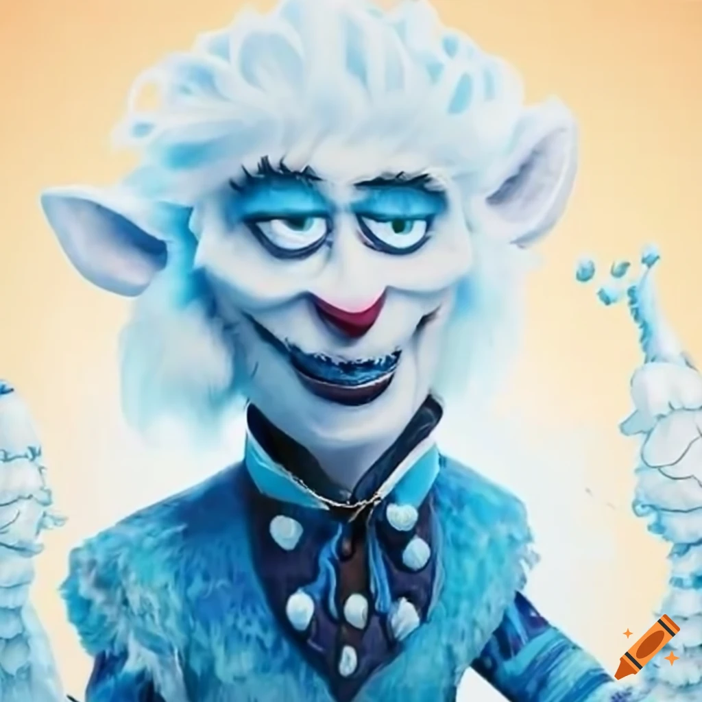 Character Snow Miser from a Christmas animation on Craiyon