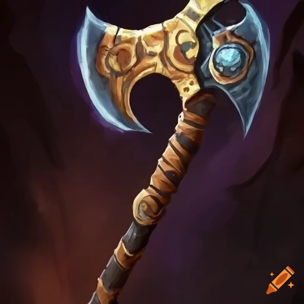 Image of an arcane axe on Craiyon