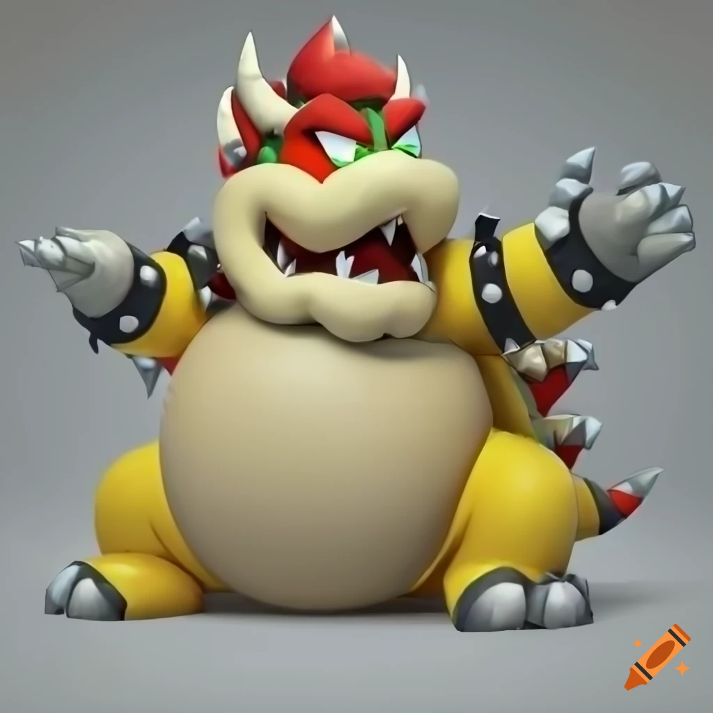 Funny image of bowser with a big belly on Craiyon