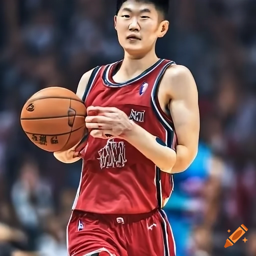 Japanese basketball player dunking on Craiyon