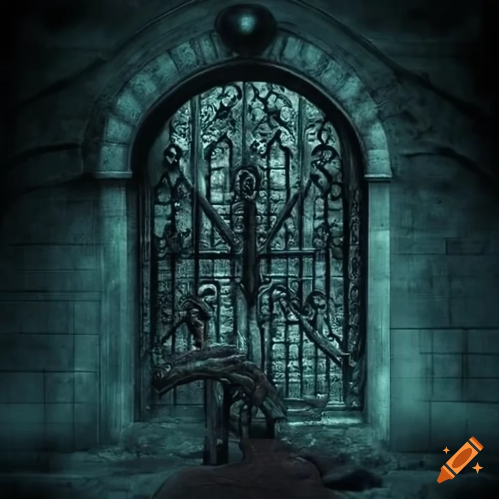 Image of locked and closed mysterious gates on Craiyon