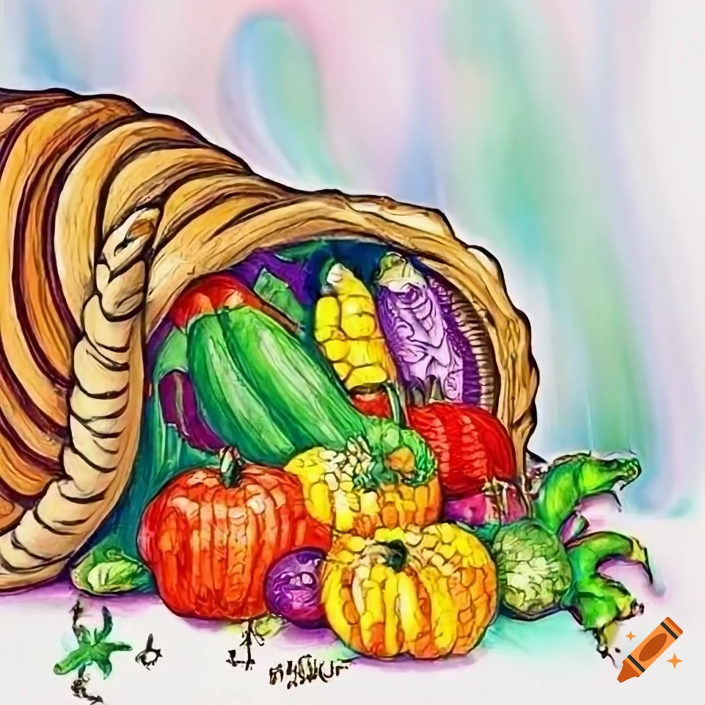 Colorful cornucopia on Craiyon