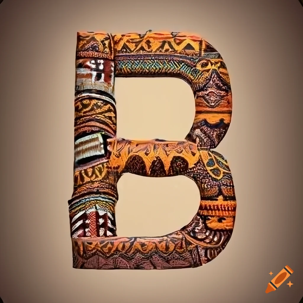 Ultra realistic letter "a" with african folk motifs on Craiyon