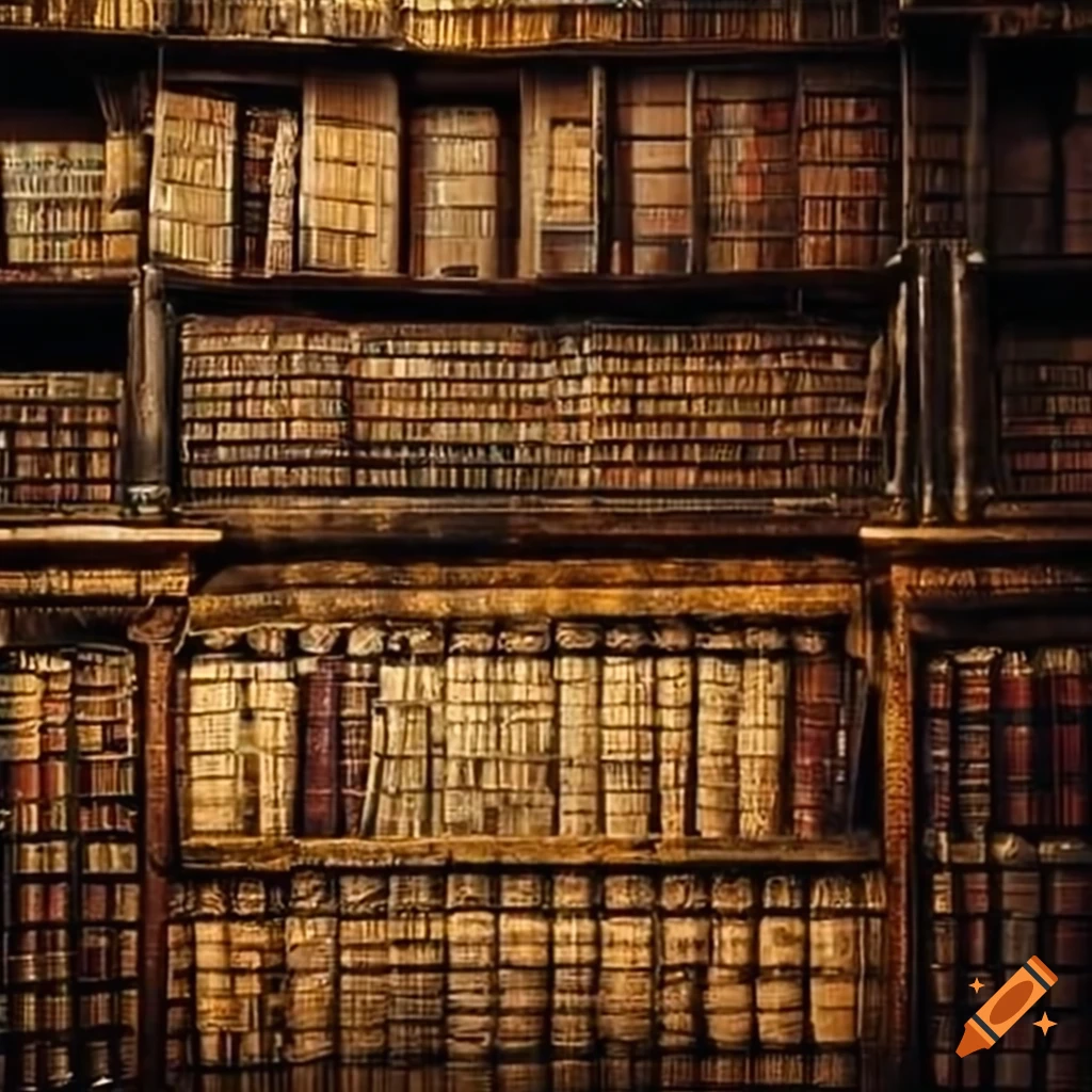Image of a mysterious library with ancient manuscripts on Craiyon