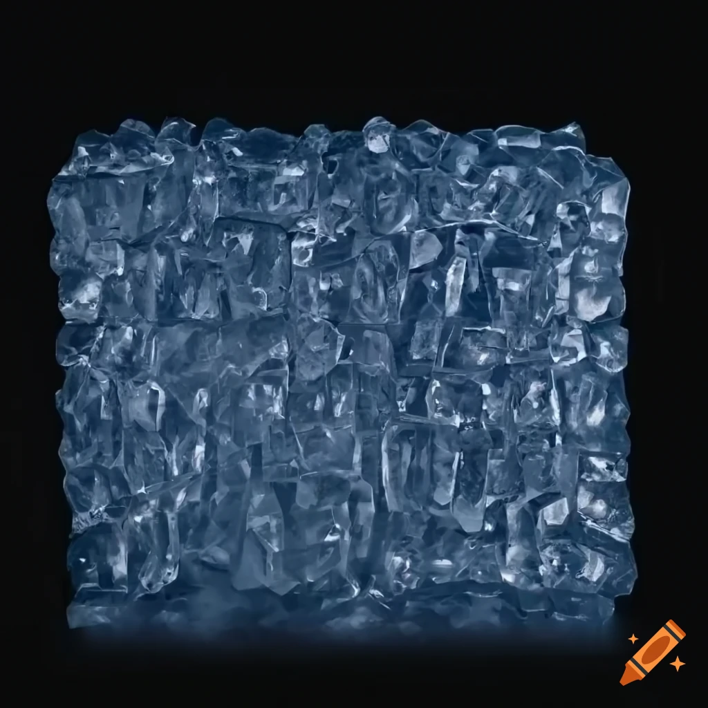 2d ice block wall in a black background