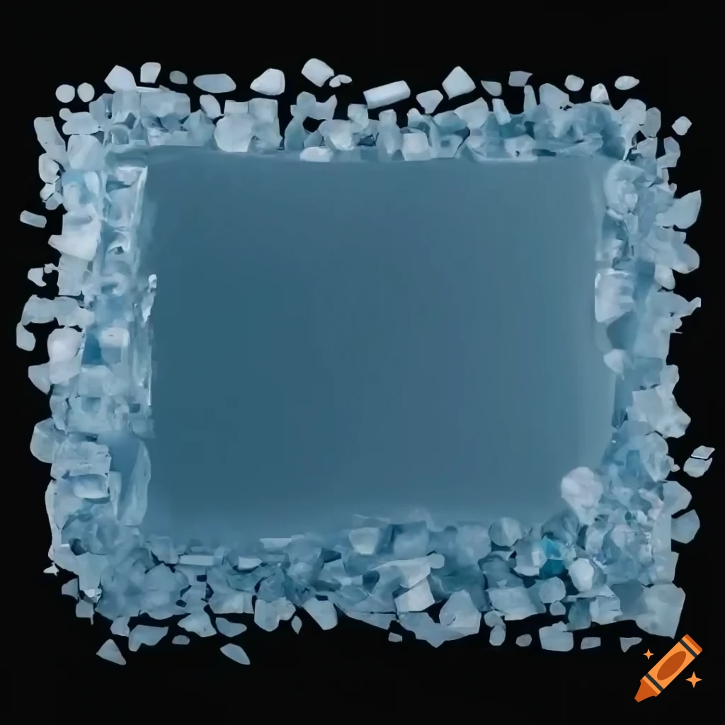 2D ice block wall in a black background on Craiyon