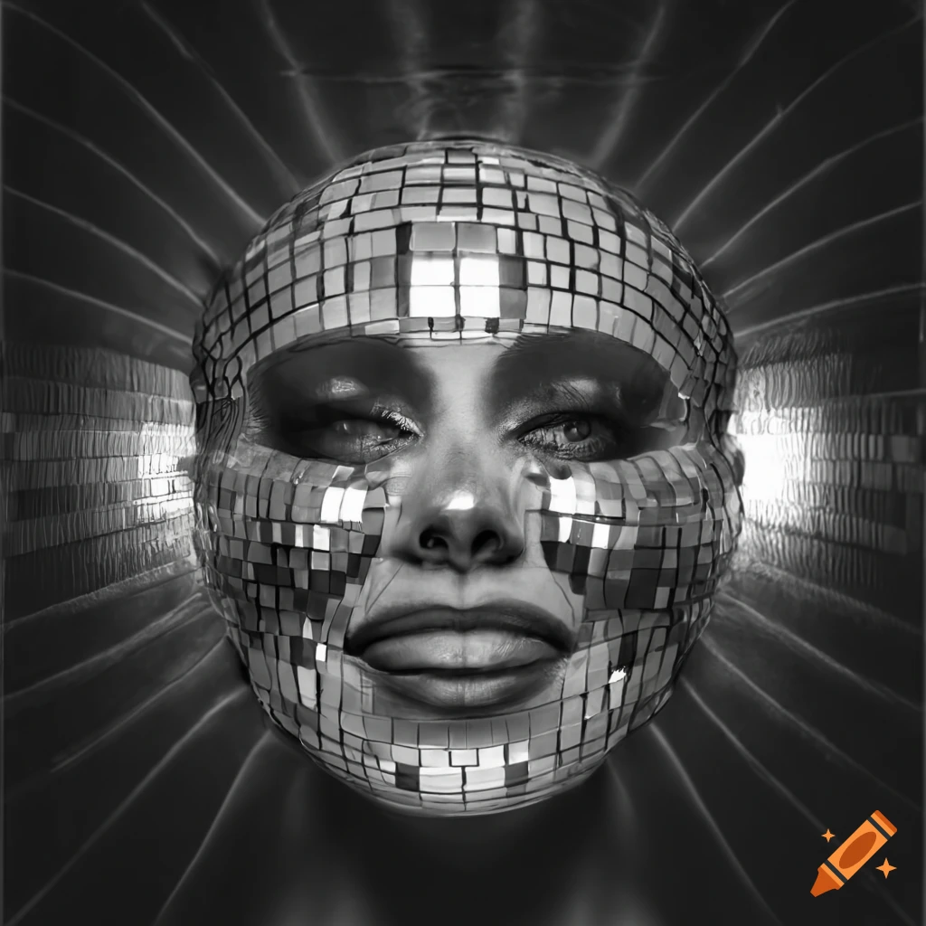 Shiny disco ball representing face anatomy