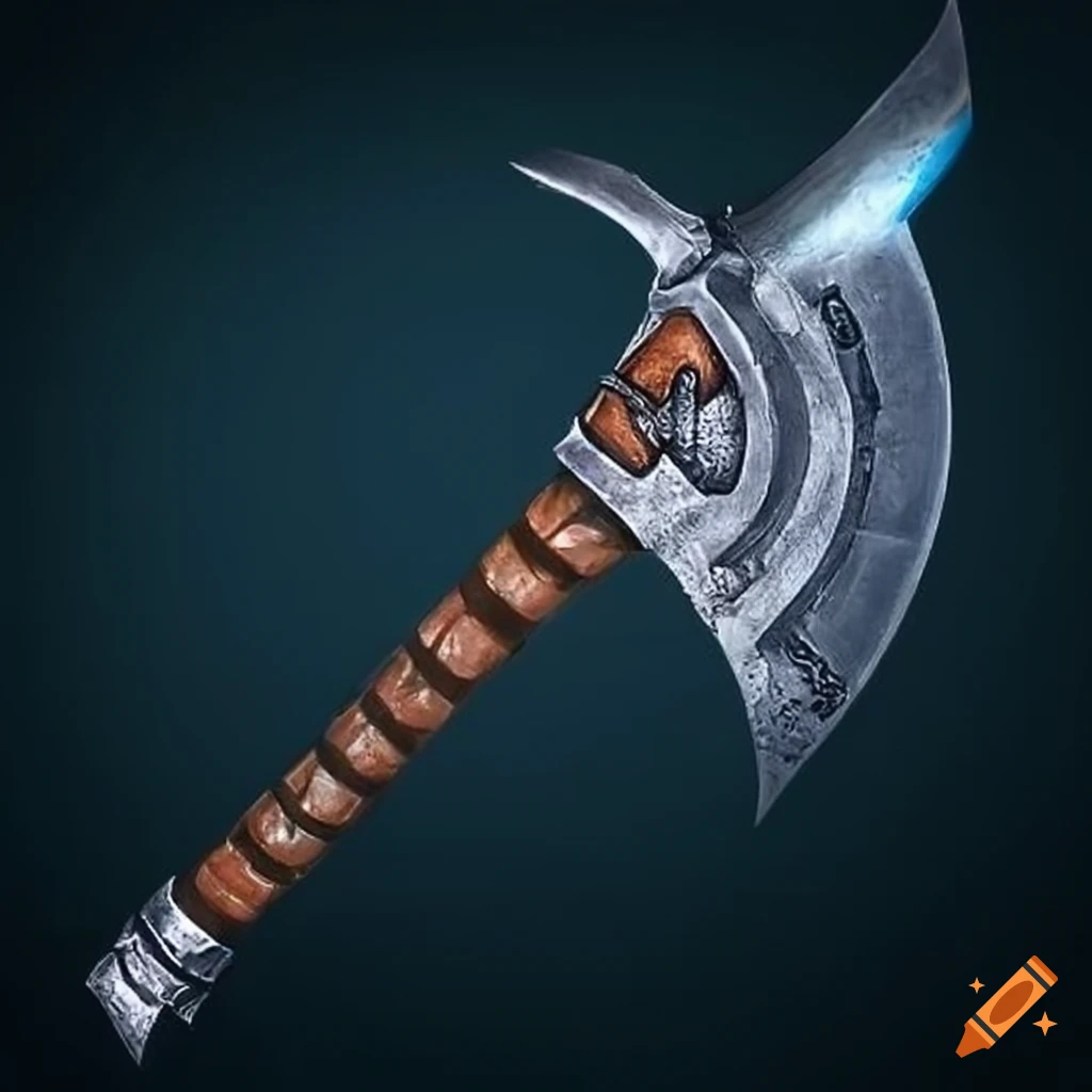 Image of a magic symmetric battle axe on Craiyon