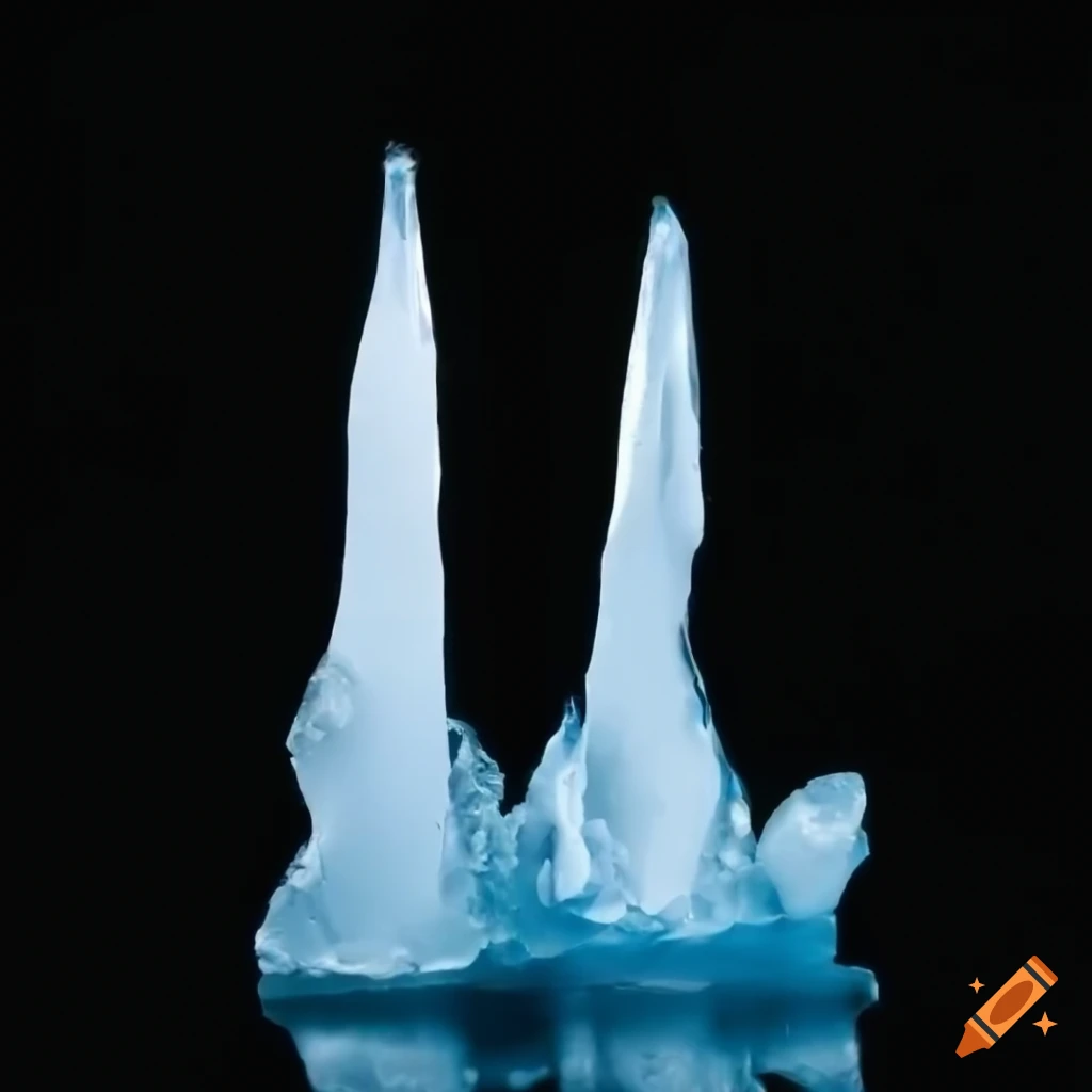 Abstract art of melting ice columns on Craiyon