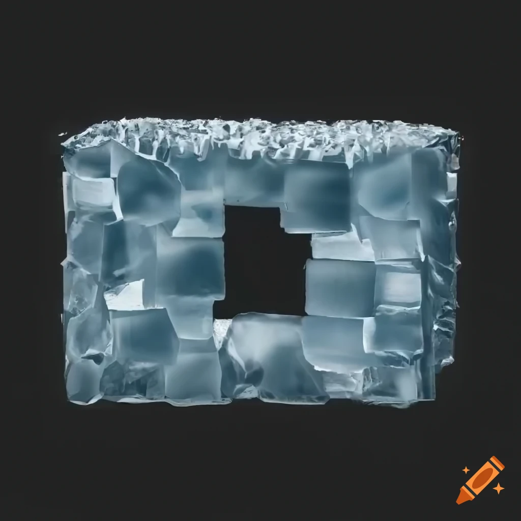Ice block wall in a 2d video game on Craiyon