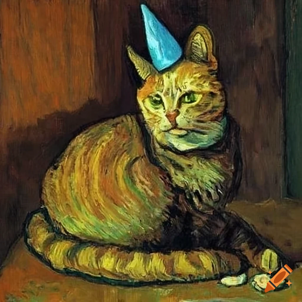 Cat painting by vincent van gogh on Craiyon