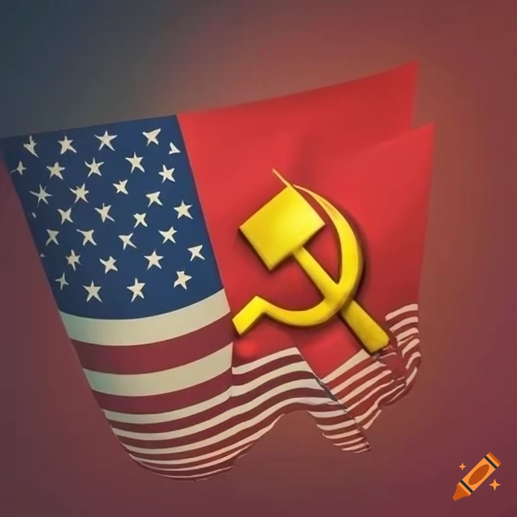 Symbolic representation of USSR vs USA rivalry on Craiyon