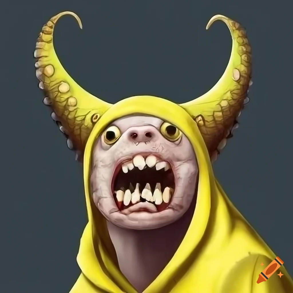 Image of a cute creature in a yellow robe with tentacles and yellow ...
