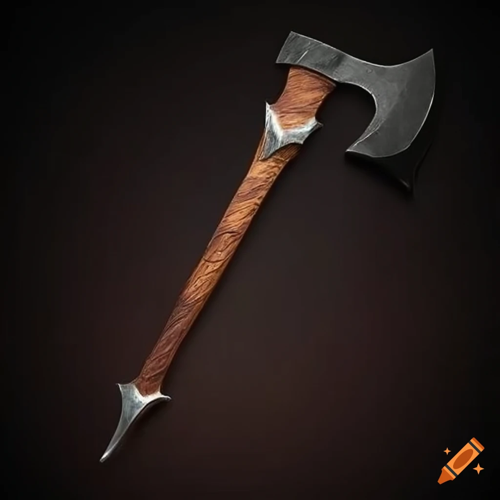 Digital art of a magic steel axe