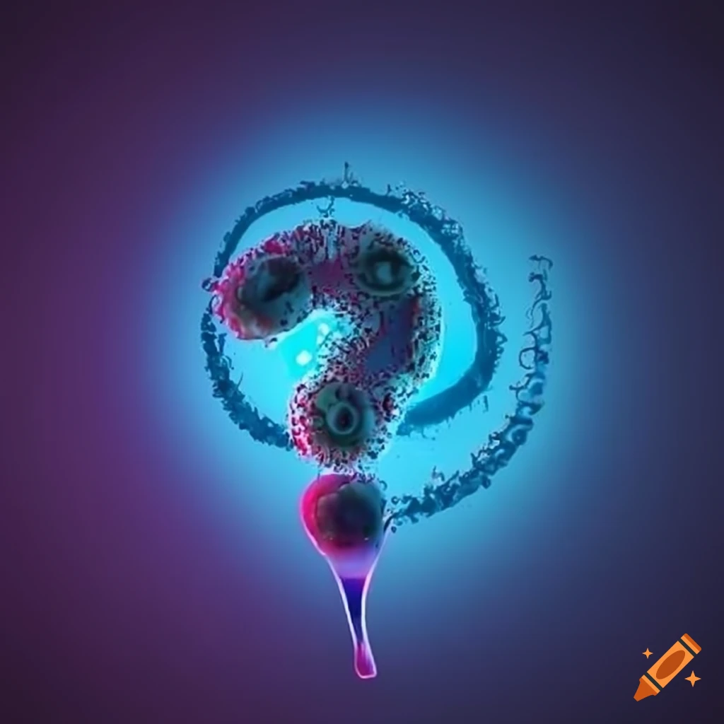 Bacteria shape a question mark outline on Craiyon