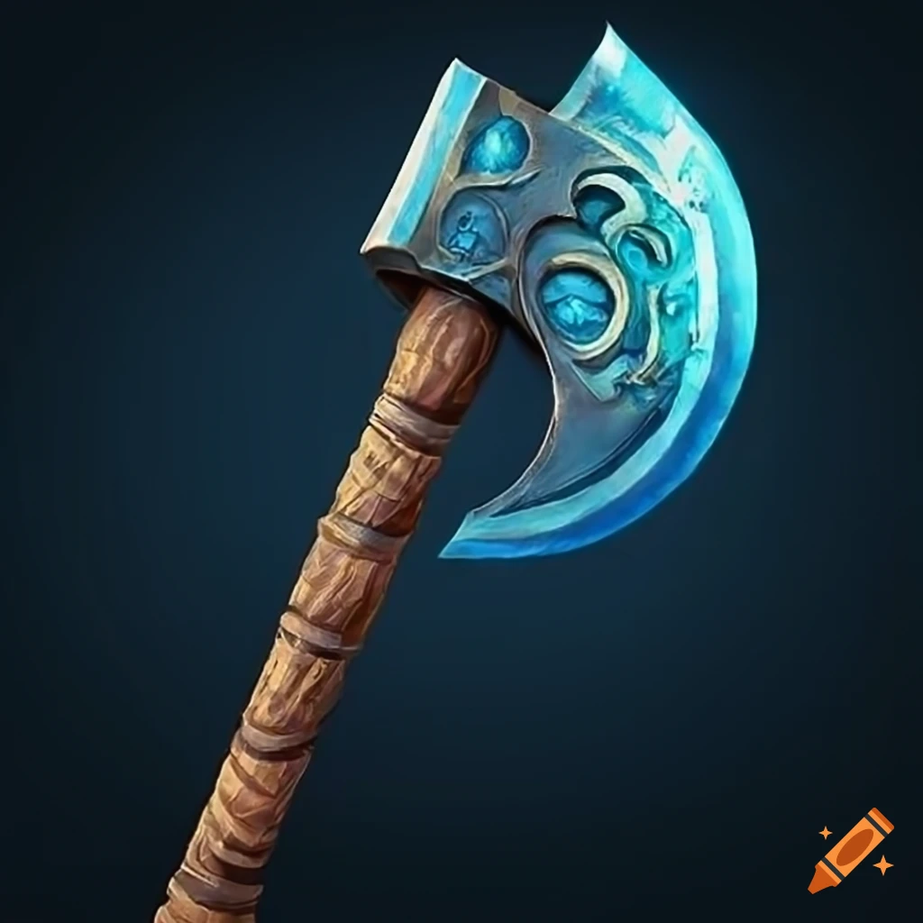 Image of an arcane axe on Craiyon