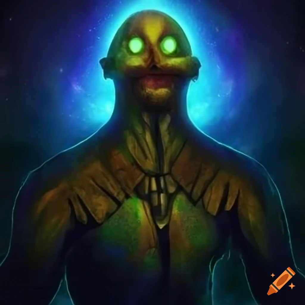 Illustration of the "cosmic grassman" character on Craiyon