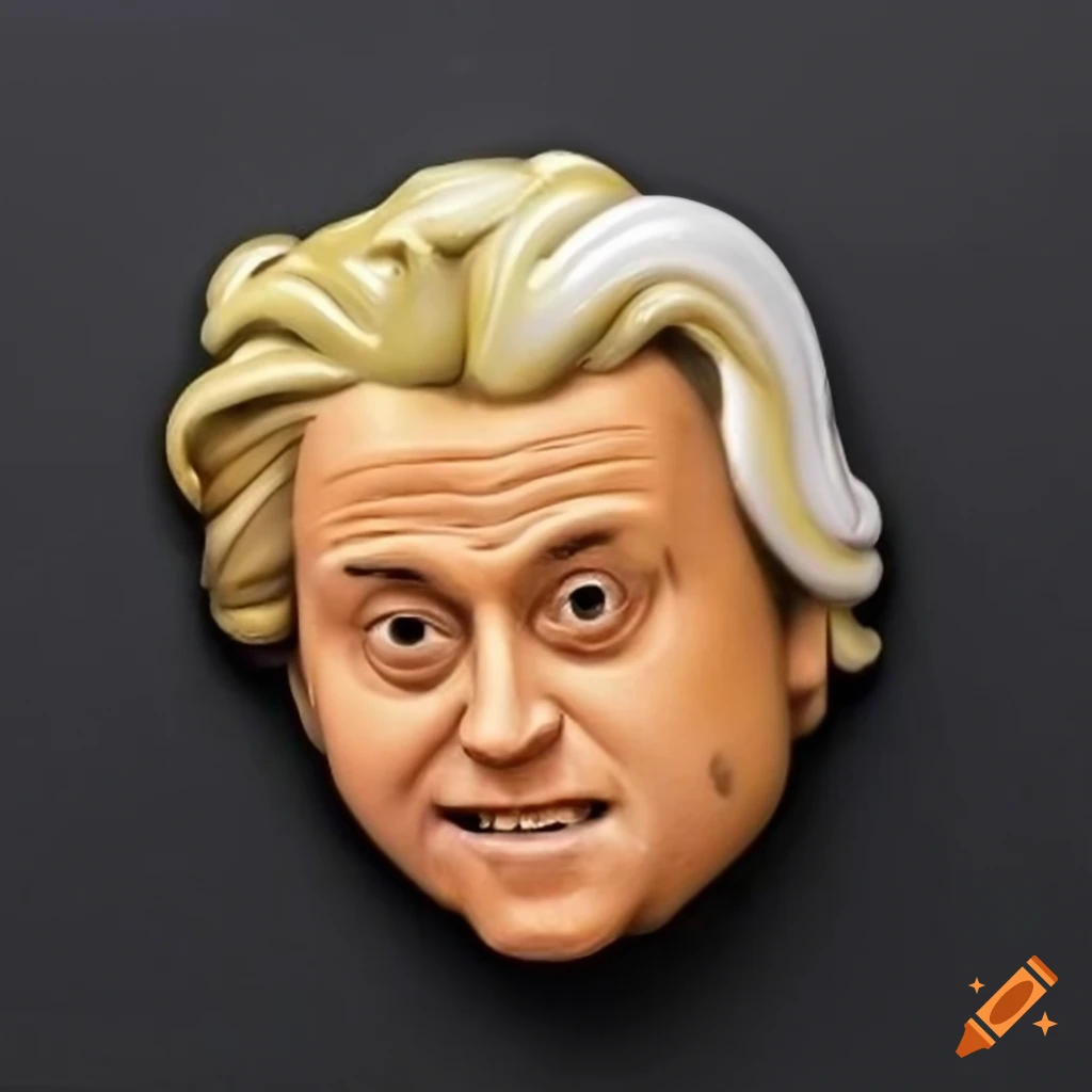 Satirical magnet depicting geert wilders on Craiyon