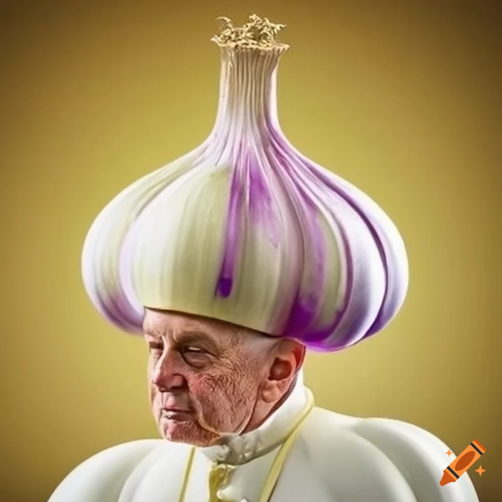 Garlic clove with a pope's hat