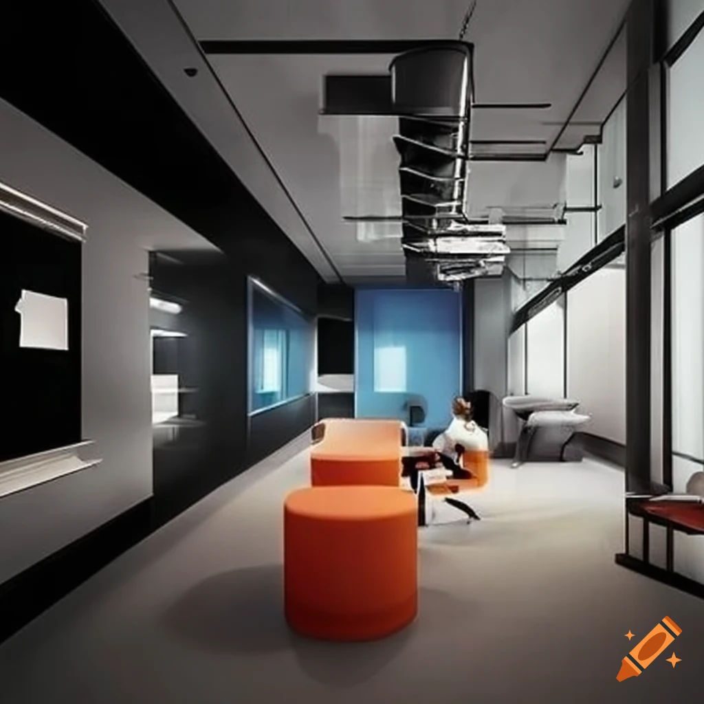 Realistic and creative corporate office designs on Craiyon