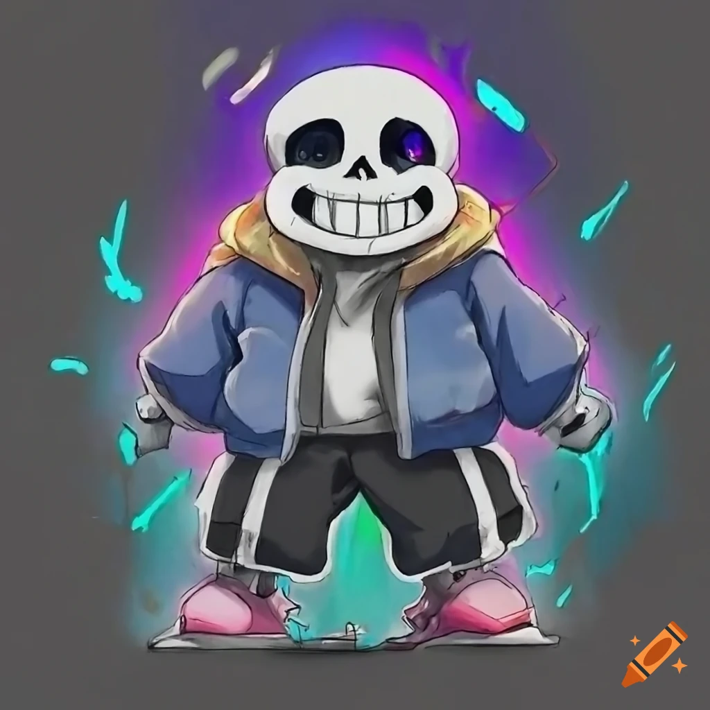Sans from undertale in the style of h.r. giger on Craiyon
