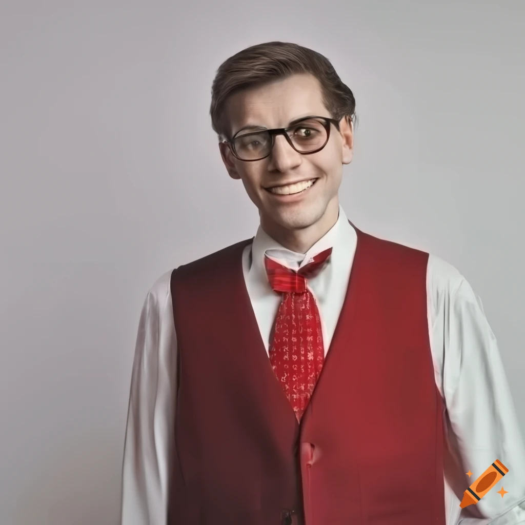 Vintage style portrait of a man in a red business vest
