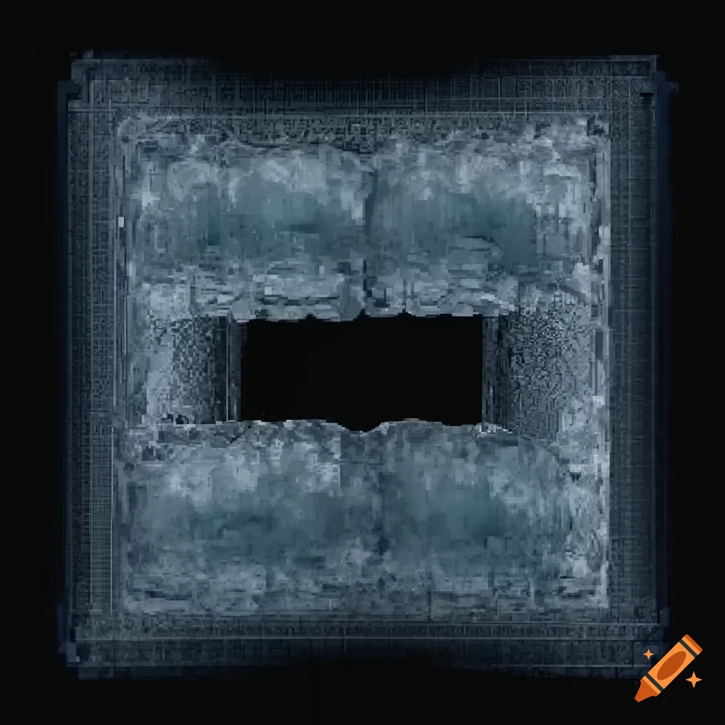 2d metroid-like ice block wall in a dark background