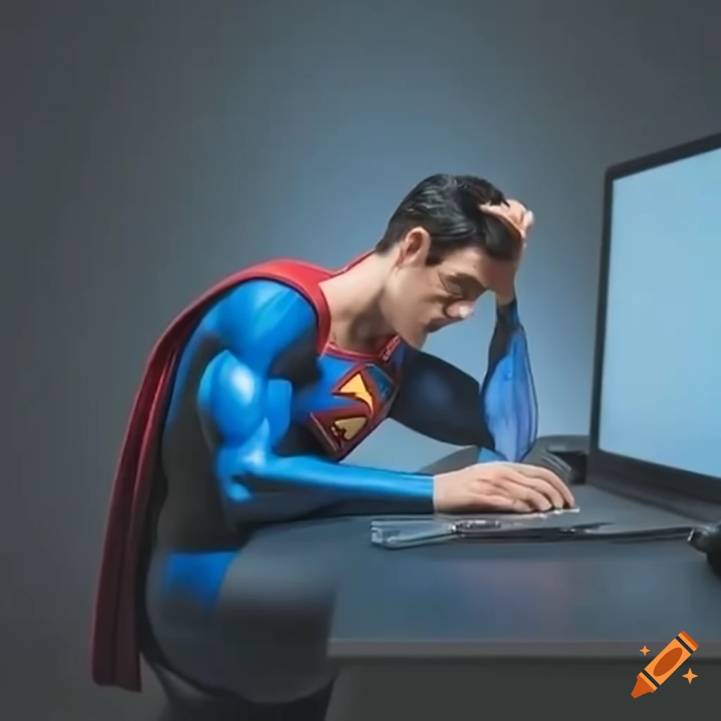 Lazy superman enjoying junk food on a couch on Craiyon