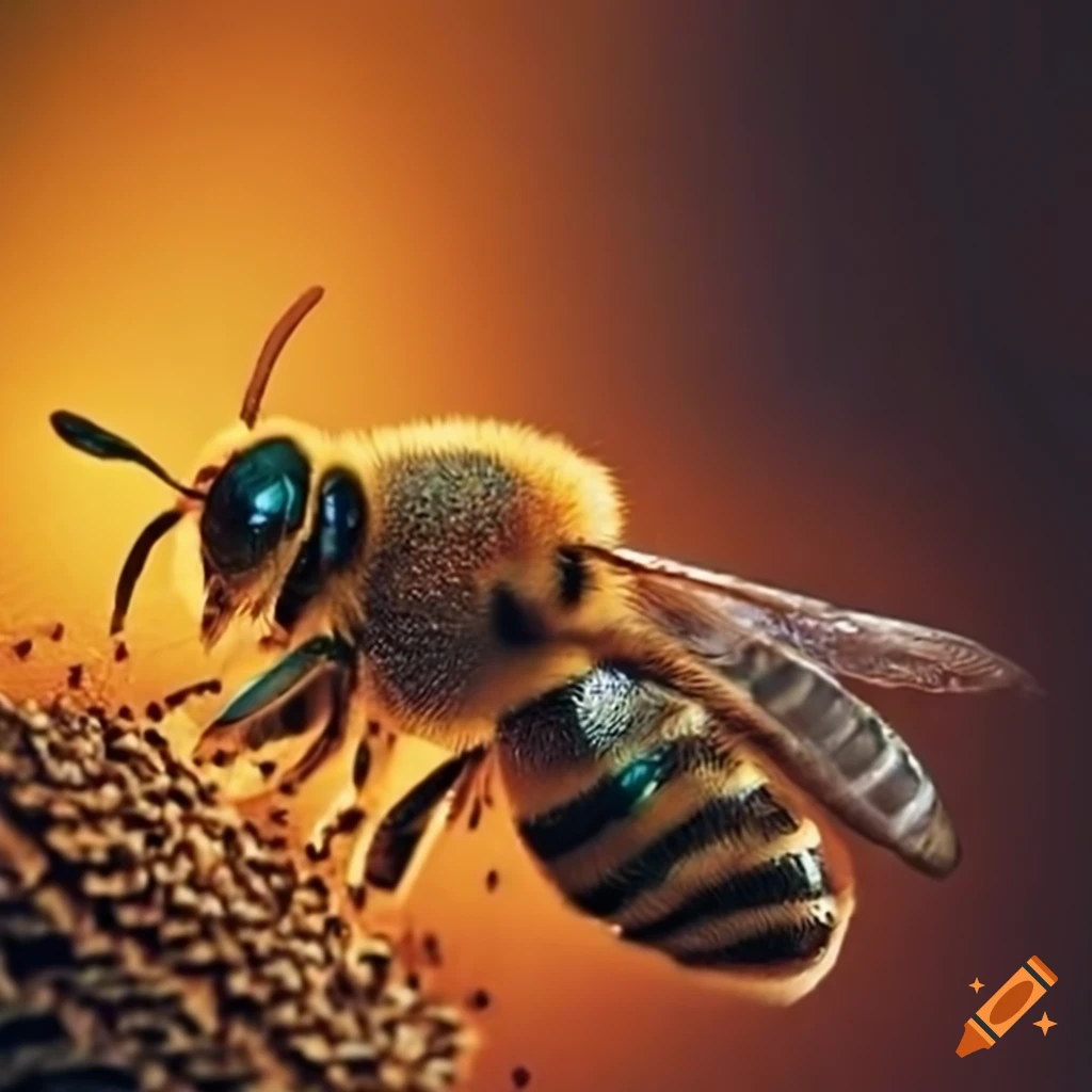 Illustration depicting the impact of profit-seeking on bees on Craiyon