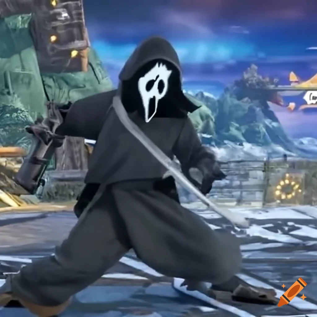 Ghostface character in super smash bros ultimate on Craiyon