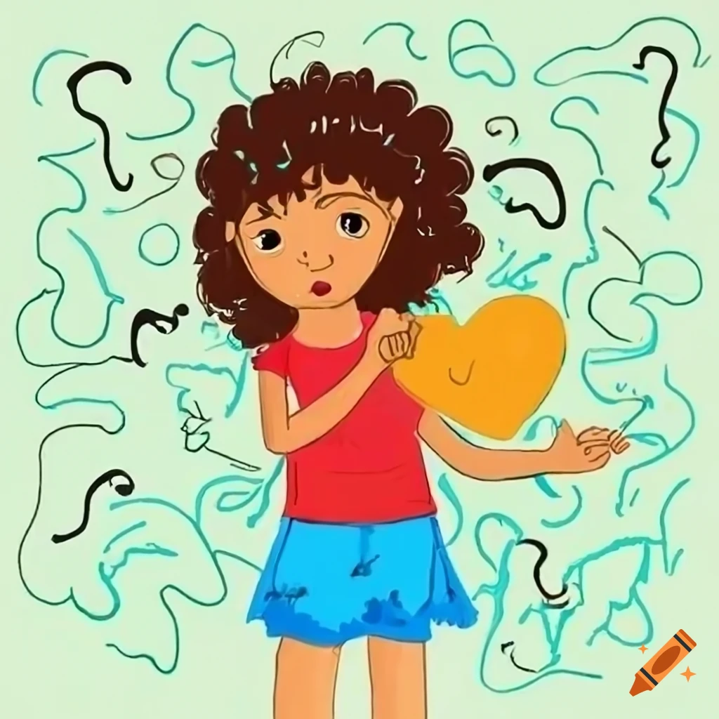Illustration of a curious little girl solving a mystery