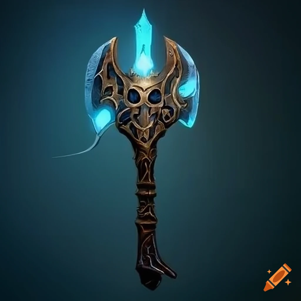 Symbolic battle axe with magical design on Craiyon